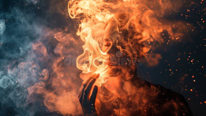 Abstract Portrait Fire Smoke Elements Stock Photos - Free & Royalty ...
