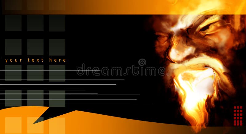 Abstract Portrait in Flames Stock Illustration - Illustration of flow ...