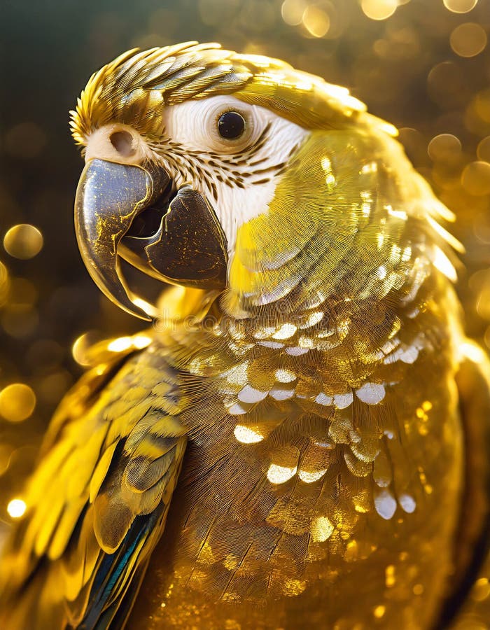 Abstract Portrait of a Golden Parrot Stock Illustration - Illustration ...