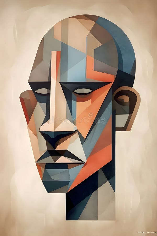 Abstract Portrait of a Man Combined with Geometric Shapes. Vector ...