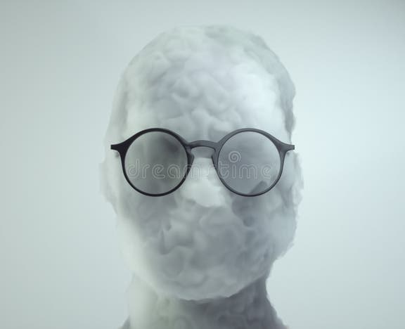 Abstract Portrait of a Man, Made of Clouds. Complexity and ...