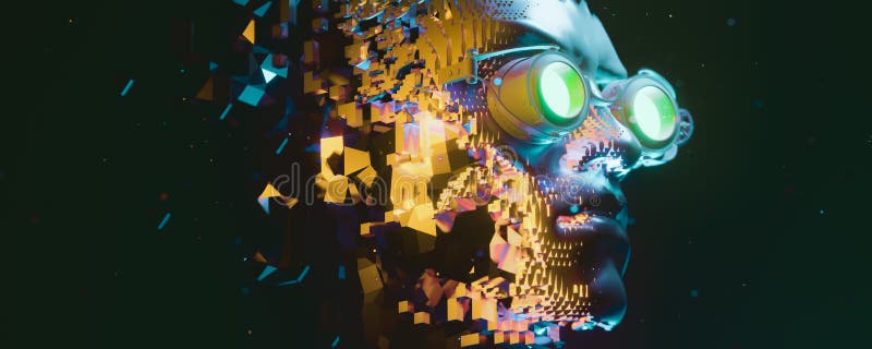 Abstract Portrait of a Steampunk Cyberpunk Character. Stock ...