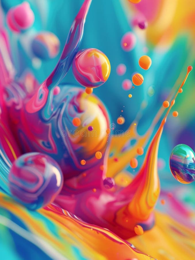 An Abstract Portrayal of Fluid Dynamics, with Vivid Colors in Motion ...