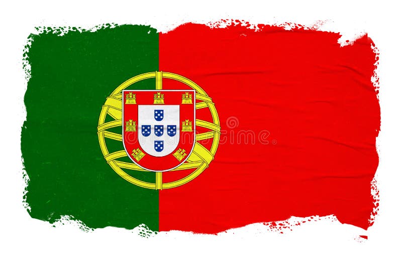Abstract Portugal Flag with Ink Brush Stroke Effect Stock Illustration ...