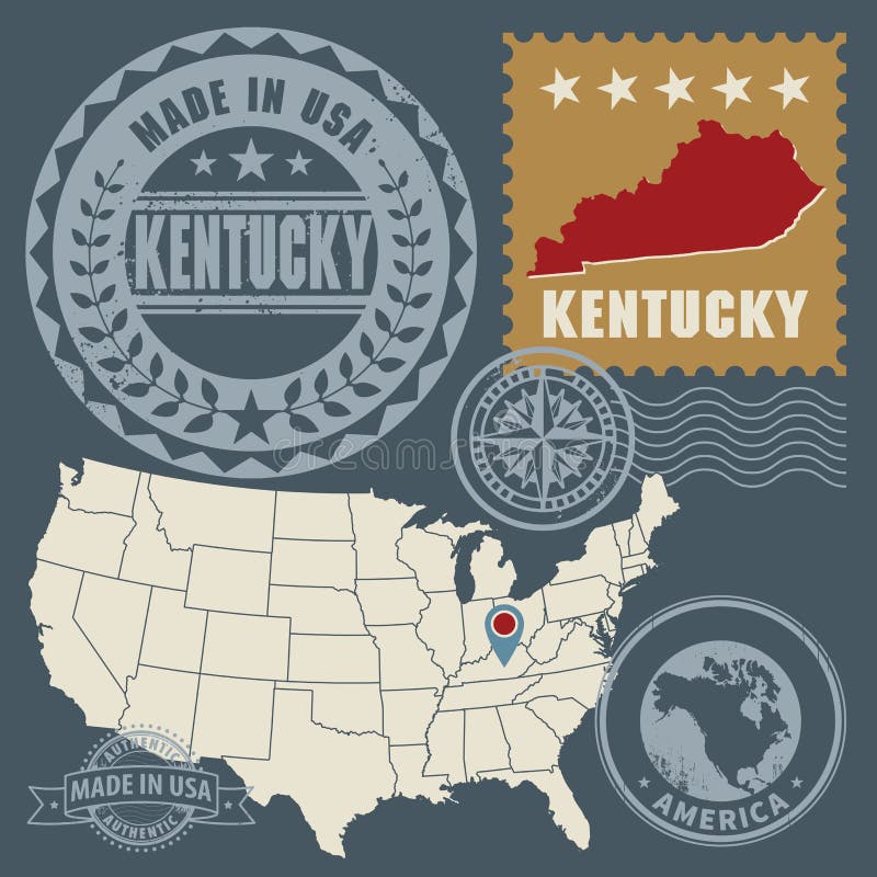 Kentucky Vector Map Sticker Stock Illustrations – 98 Kentucky Vector ...