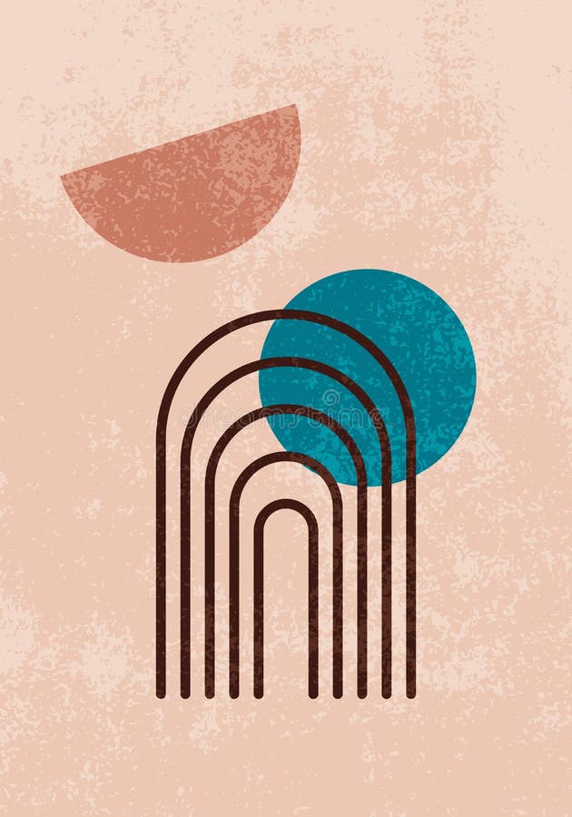 Trendy Artistic Abstract Minimalistic Poster. Subtle Colors. Great for ...