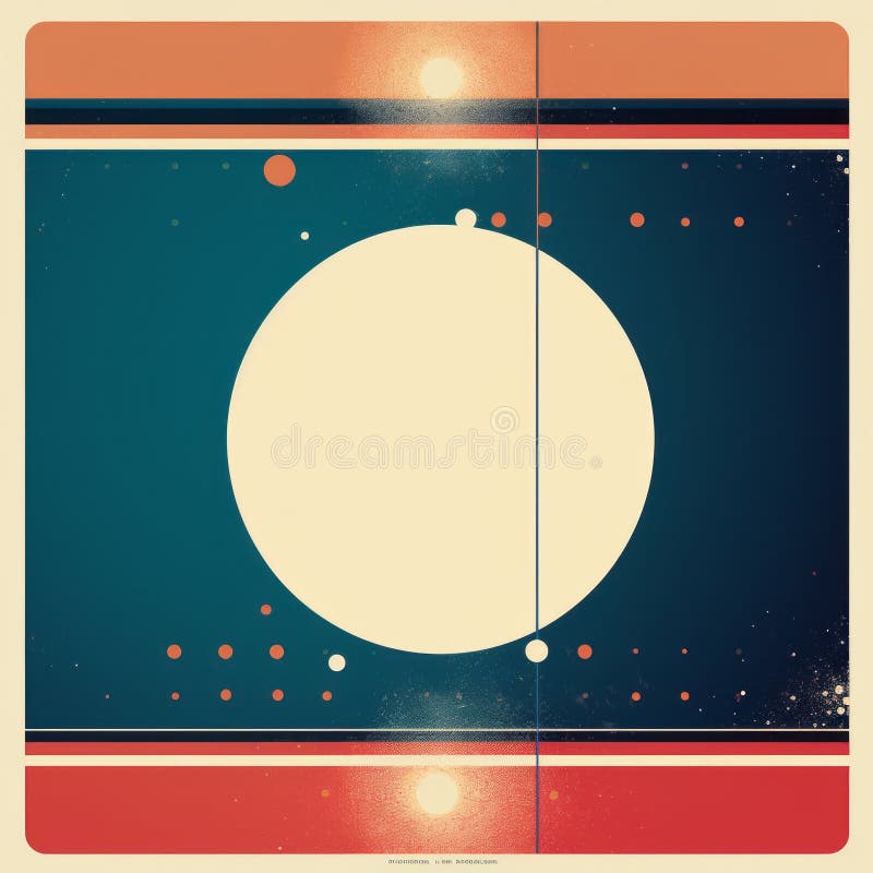 An Abstract Poster with a Circle in the Center Stock Illustration ...