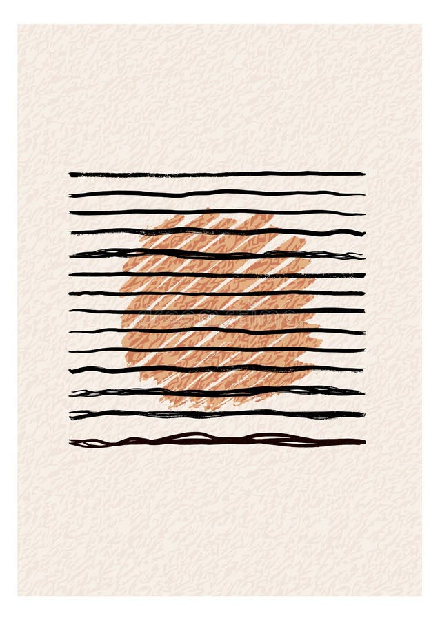 Abstract Poster with Decorative Ink Shape. Minimalistic Grunge Stock ...