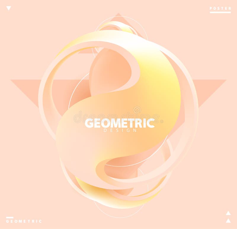 Abstract Poster Design with 3D Geometric Shapes. Stock Vector ...