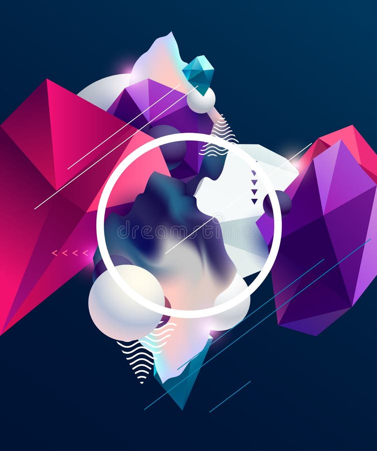 Abstract Poster Design with Polygonal Shapes Stock Vector ...