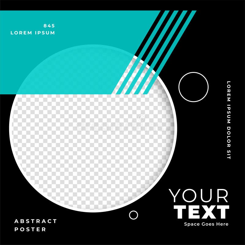 Abstract Poster Design for Social Media with Image Space Stock Vector ...