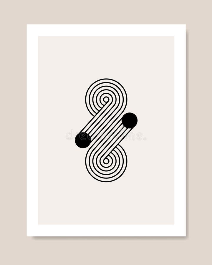 Abstract Poster with Designer Geometric Pattern in Boho Style. Stock ...