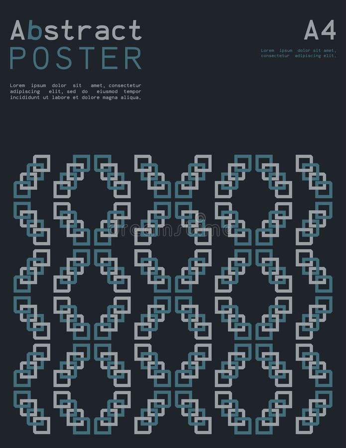 Abstract Poster in A4 Format with Geometric Shapes Stock Vector ...