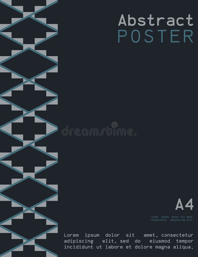 Abstract Poster in A4 Format with Geometric Shapes Stock Vector ...
