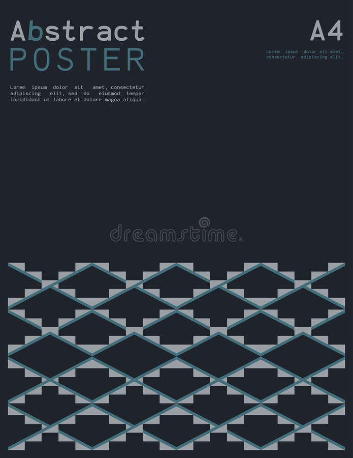 Abstract Poster in A4 Format with Geometric Shapes Stock Vector ...