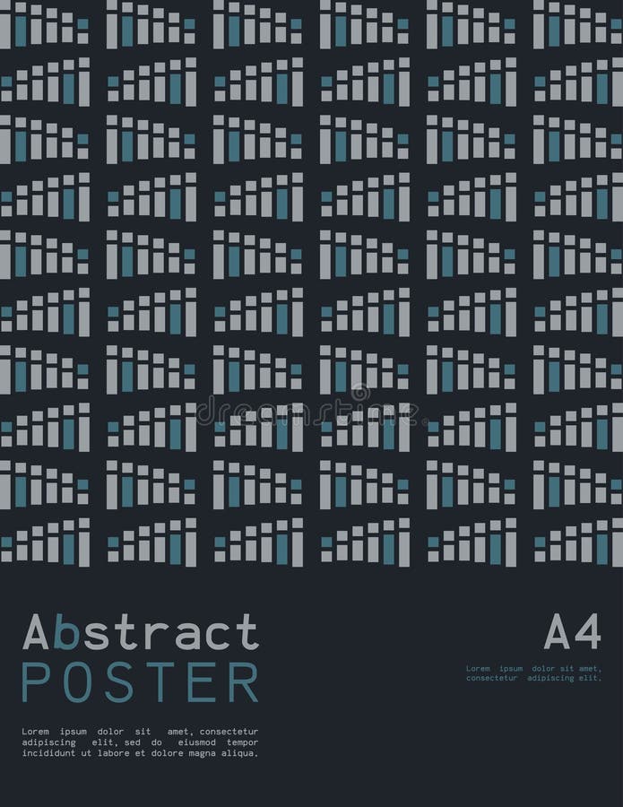 Abstract Poster in A4 Format with Geometric Shapes Stock Vector ...