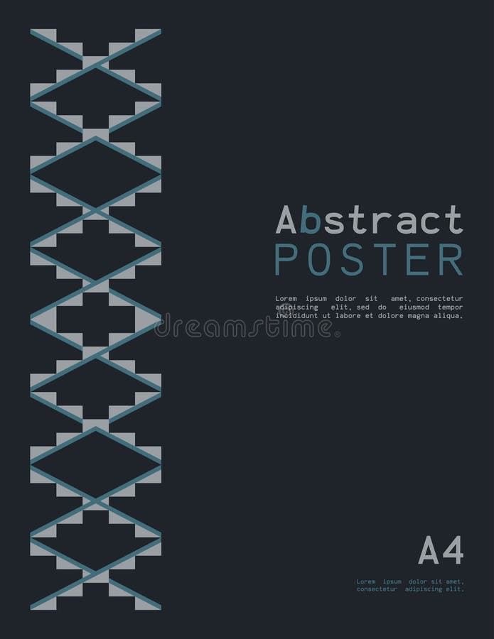 Abstract Poster in A4 Format with Geometric Shapes. Vector Illustration ...
