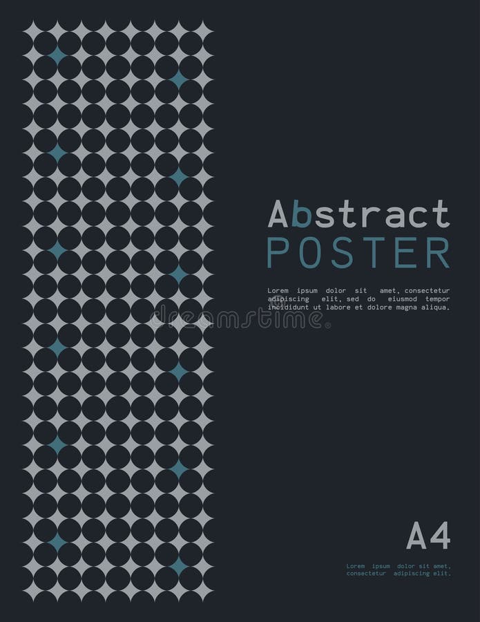 Abstract Poster in A4 Format with Geometric Shapes Stock Vector ...
