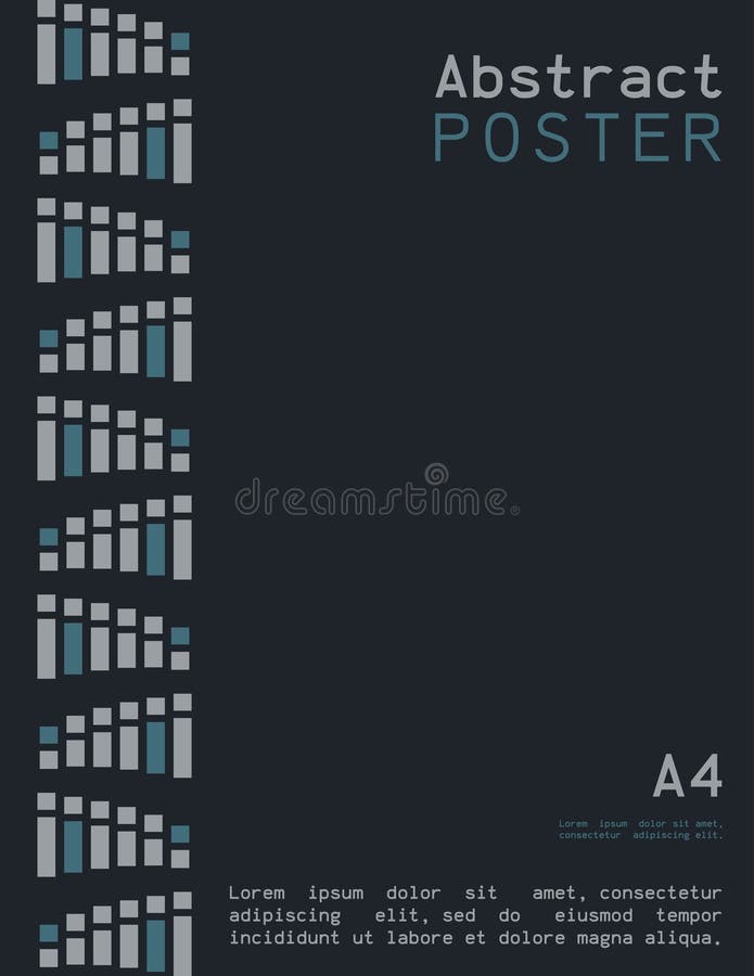 Abstract Poster in A4 Format with Geometric Shapes Stock Vector ...