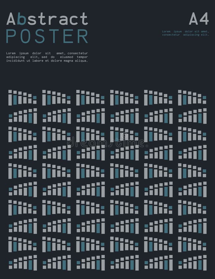 Abstract Poster in A4 Format with Geometric Shapes Stock Vector ...