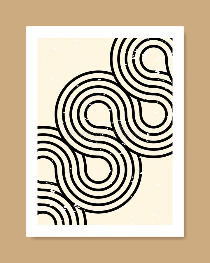 Abstract Poster with Geometric Lines, Shapes and Textures. Stock ...