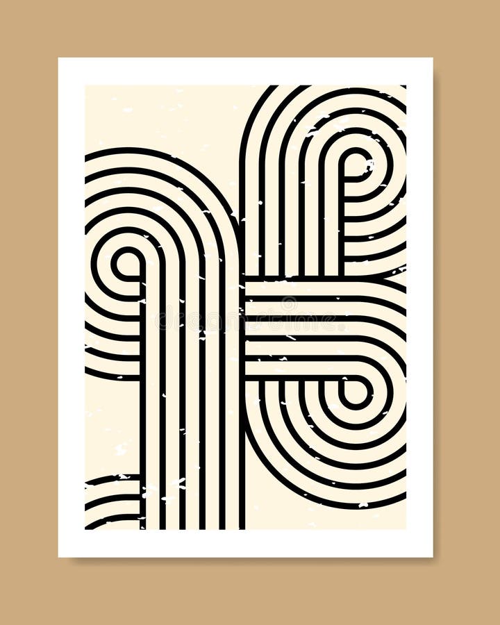 Abstract Poster with Geometric Lines, Shapes and Textures. Stock ...