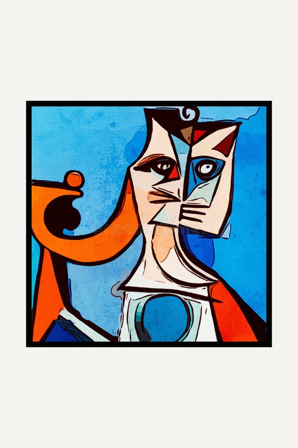 Abstract Poster Inspired by the Work of Picasso. Stock Illustration ...
