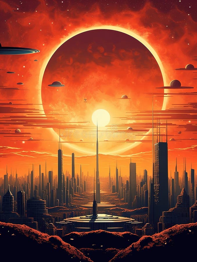 An Abstract Poster Showing a Modern City. Ai Generative Stock ...