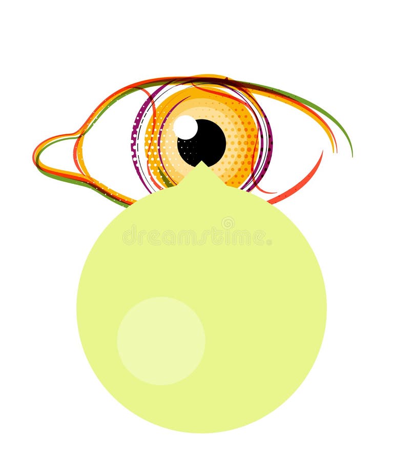 Abstract Poster, Stylized Eye with Empty Speech Stock Vector ...