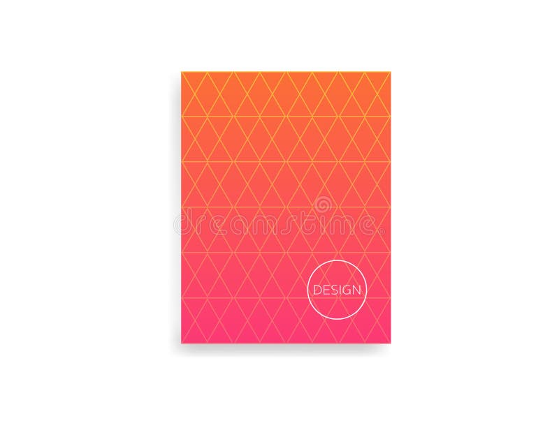 Abstract Poster with Triangular Shape. Geometric Brochure with Orange ...
