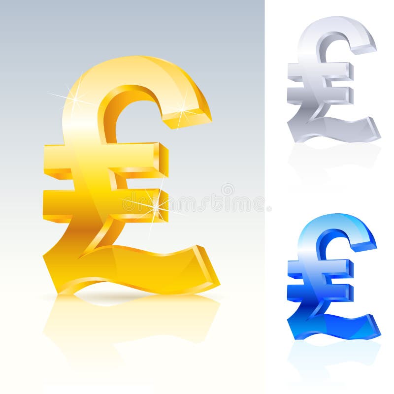 3D chrome Pound symbol stock illustration. Illustration of market - 563263