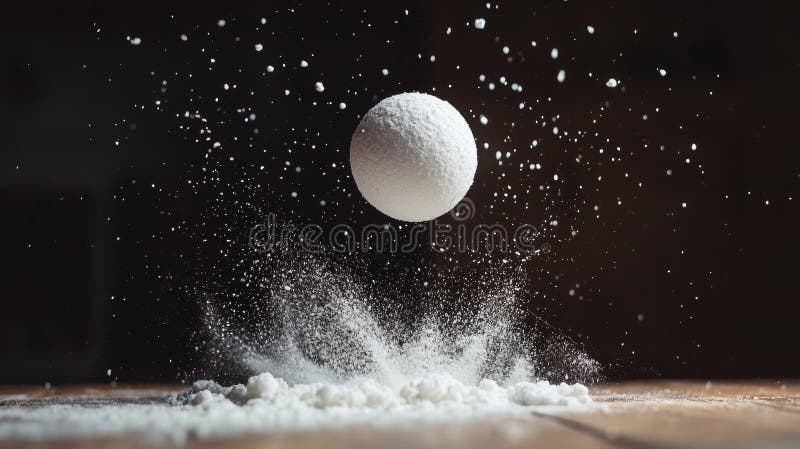 Abstract Powder Explosion with Floating White Ball Stock Image - Image ...