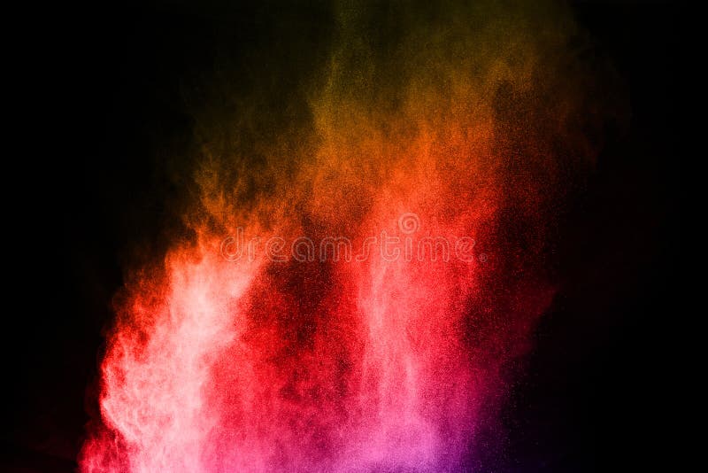 Colorful Powder Explosion on Back Background. Stock Photo - Image of ...
