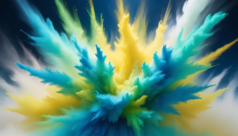 Abstract Powder Splatted Background. Colorful Powder Explosion on White ...