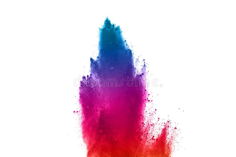 Colorful Powder Explosion on White Background. Stock Image - Image of ...