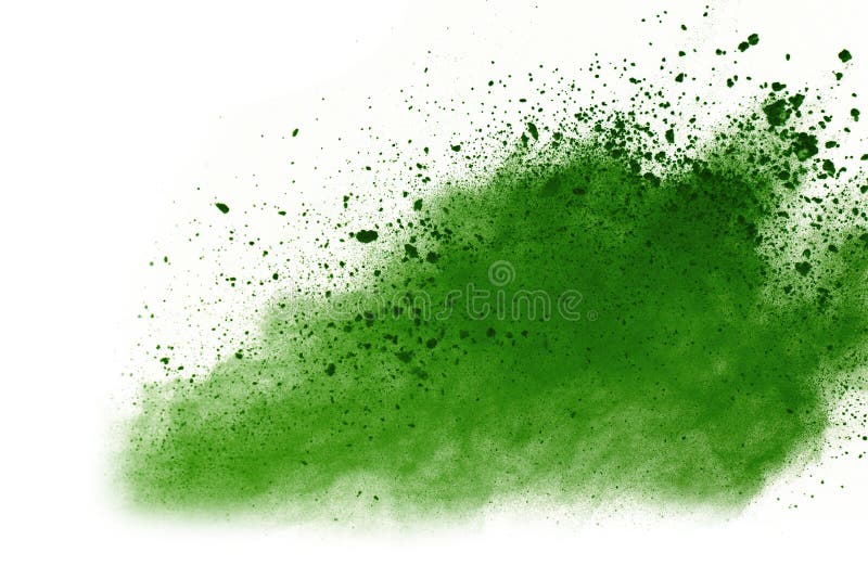 Abstract Powder Splatted Background,Freeze Motion of Green Powder ...