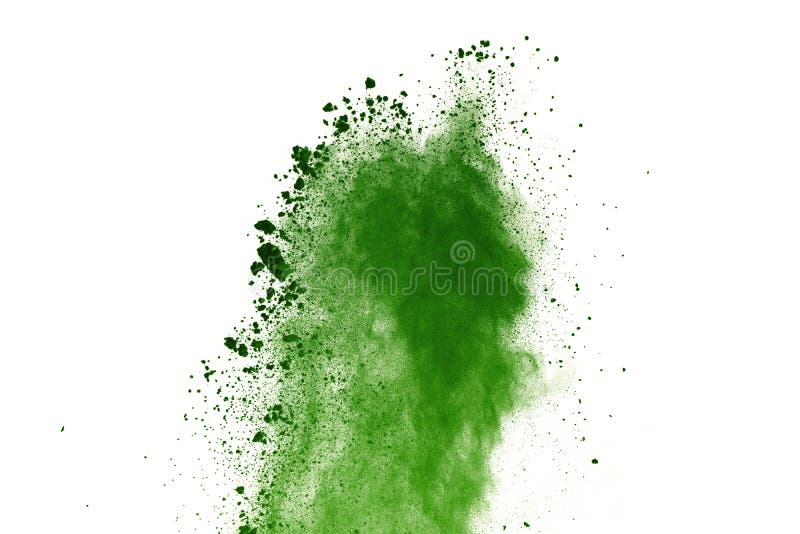 Abstract Powder Splatted Background,Freeze Motion of Green Powder ...