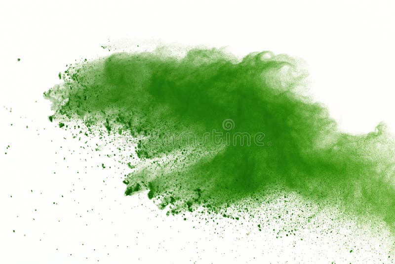 Abstract Powder Splatted Background,Freeze Motion of Green Powder ...