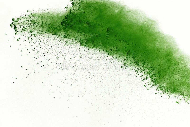 Abstract Powder Splatted Background,Freeze Motion of Green Powder ...