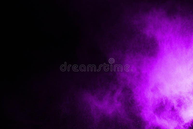 Purple Color Powder Explosion on White Background. Stock Image - Image ...