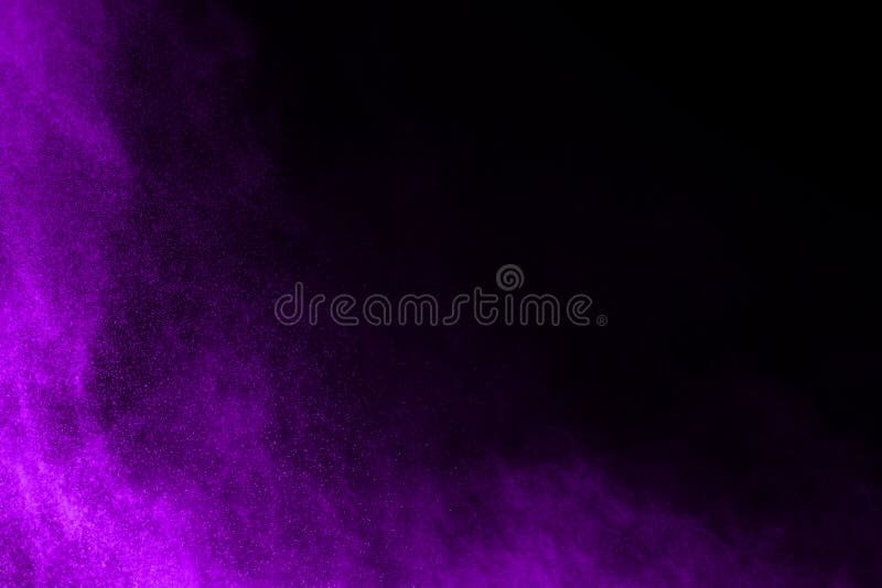 Purple Color Powder Explosion on Black Background. Stock Photo - Image ...