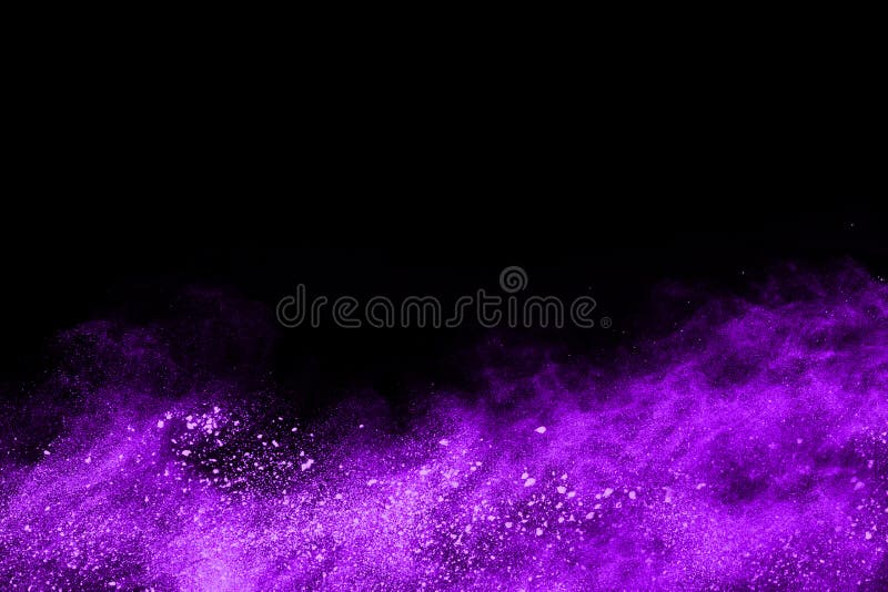 Purple Powder Explosion on Black Background. Stock Image - Image of ...