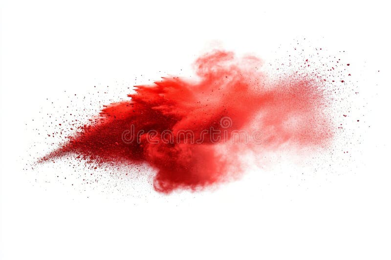 Abstract Powder Splatter Background with Red Powder Exploding/throwing ...