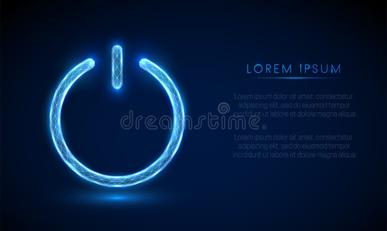 Abstract Power Button. Low Poly Style Design. Stock Vector ...