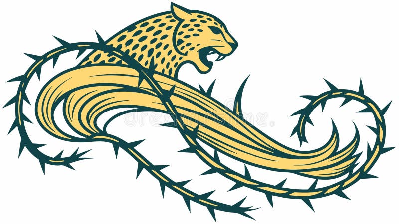 Abstract Leopard with a Thorny Tail. Wild Nature Graphic Vector. Vector ...