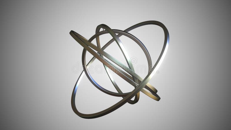 Abstract Precise Spinning Gimbal Rings, Looping Animation Stock Footage ...