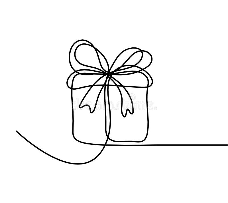 Continuous Line Drawing Present Stock Illustrations – 1,067 Continuous ...