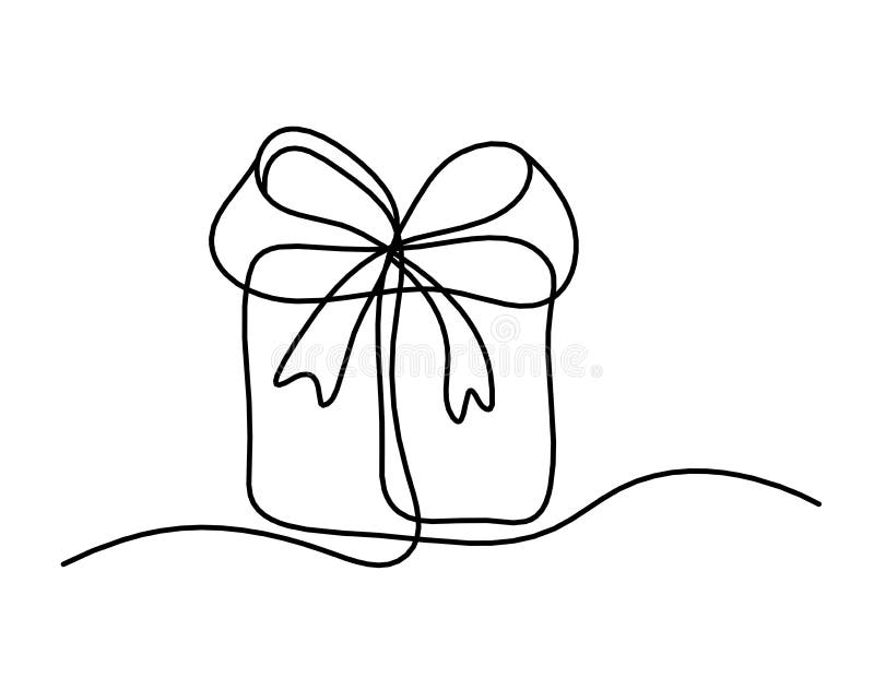 Continuous Line Drawing Present Stock Illustrations – 1,067 Continuous ...