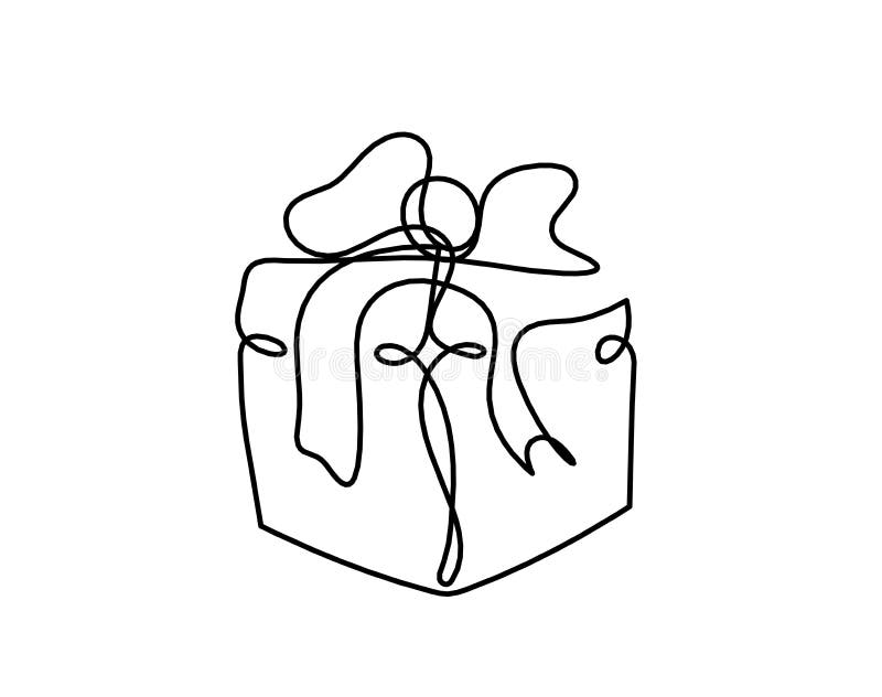 Continuous Line Drawing Present Stock Illustrations – 1,067 Continuous ...