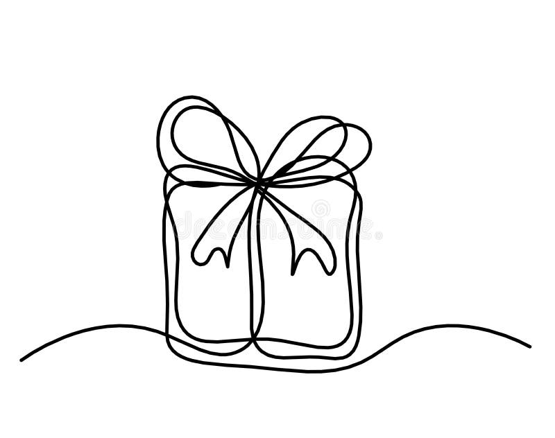 Continuous Line Drawing Present Stock Illustrations – 1,067 Continuous ...